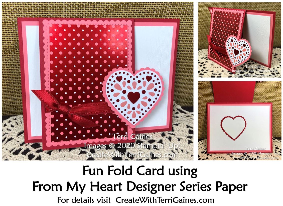 From My Heart Fun Fold Card - Create With Terri Gaines