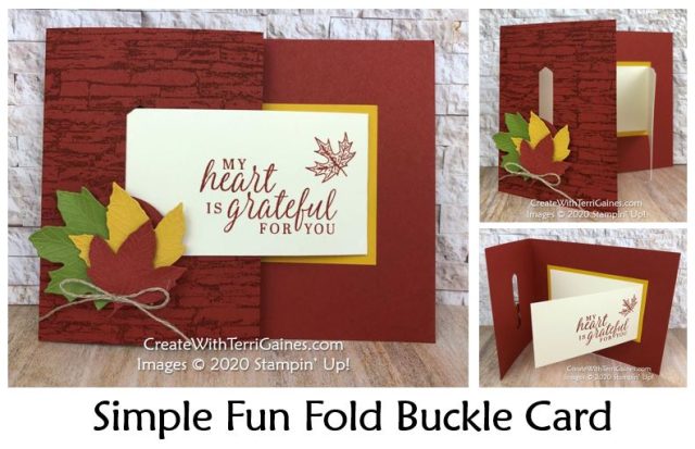 Simple Fun Fold Buckle Card (Video) - Create With Terri Gaines