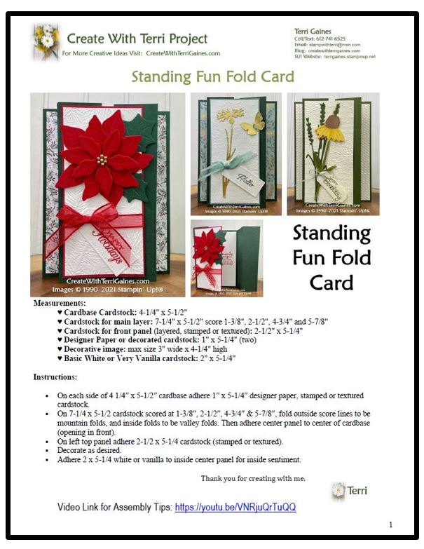 Standing Fun Fold Card (with video) - Create With Terri Gaines