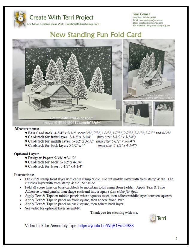 Standing Fun Fold Card (with video) - Create With Terri Gaines