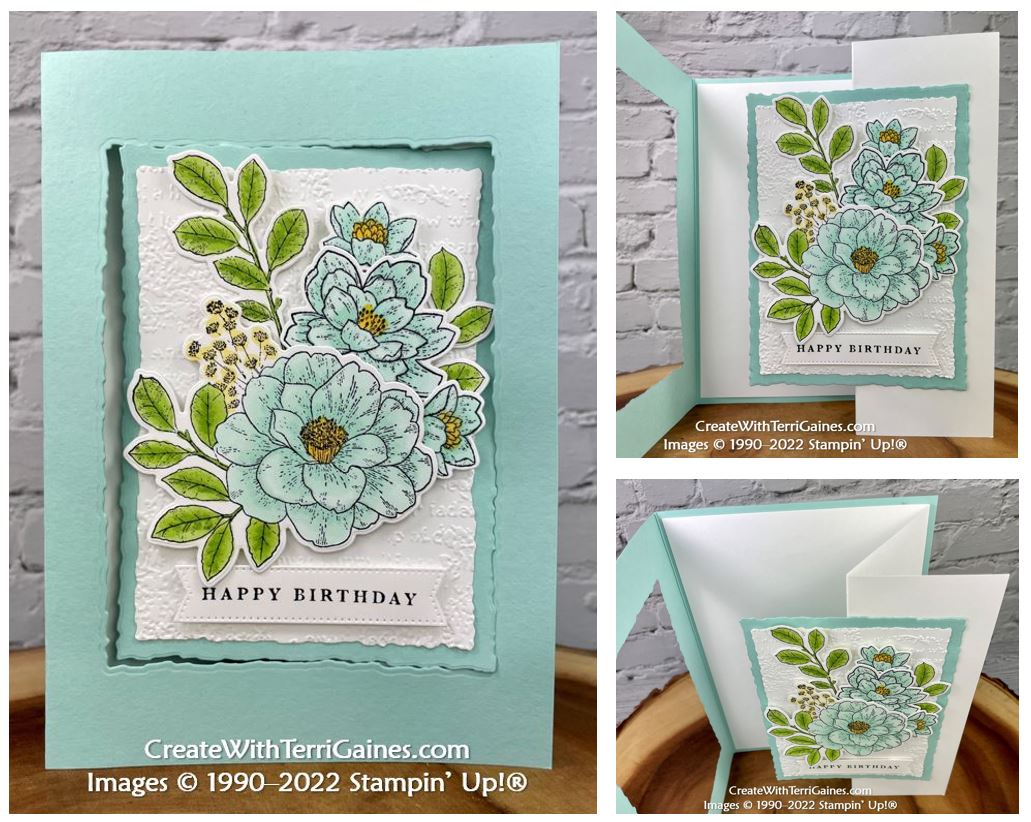 Cottage Rose 5 x 7 Fun Fold Window Cards (PDF Download & Video Tutorial ...