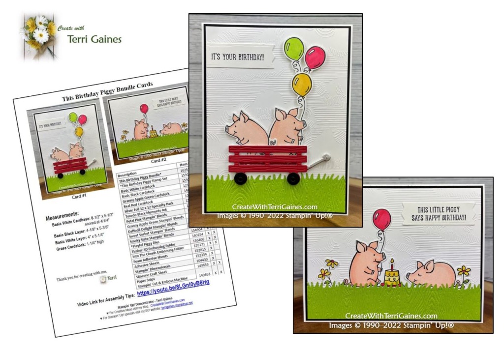 This Birthday Piggy Bundle Cards (Video & PDF Download) - Create With ...