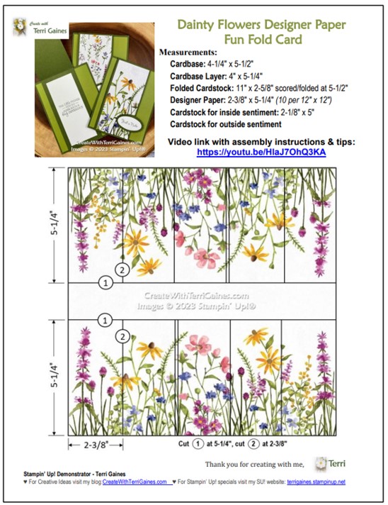 Dainty Flowers Designer Series Paper Fun Fold Card (Video & PDF ...