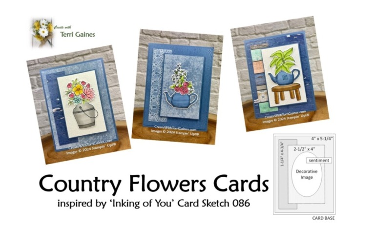 Country Flowers Cards inspired by Card Sketch 086 with FREE PDF ...