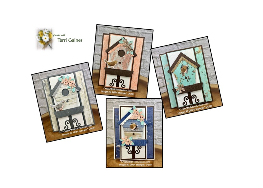Country Birdhouse Fun Fold Cards - Create With Terri Gaines