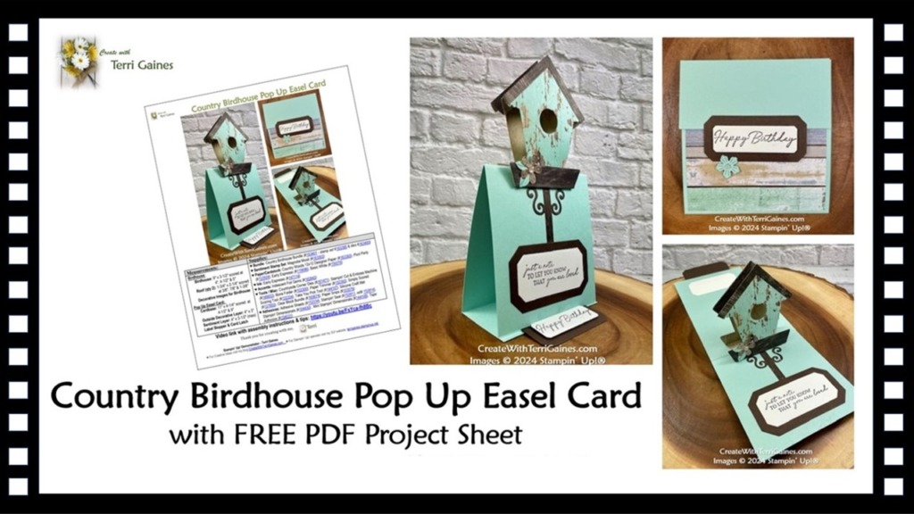 Country Birdhouse Pop Up Easel Card with FREE PDF Project Sheet ...