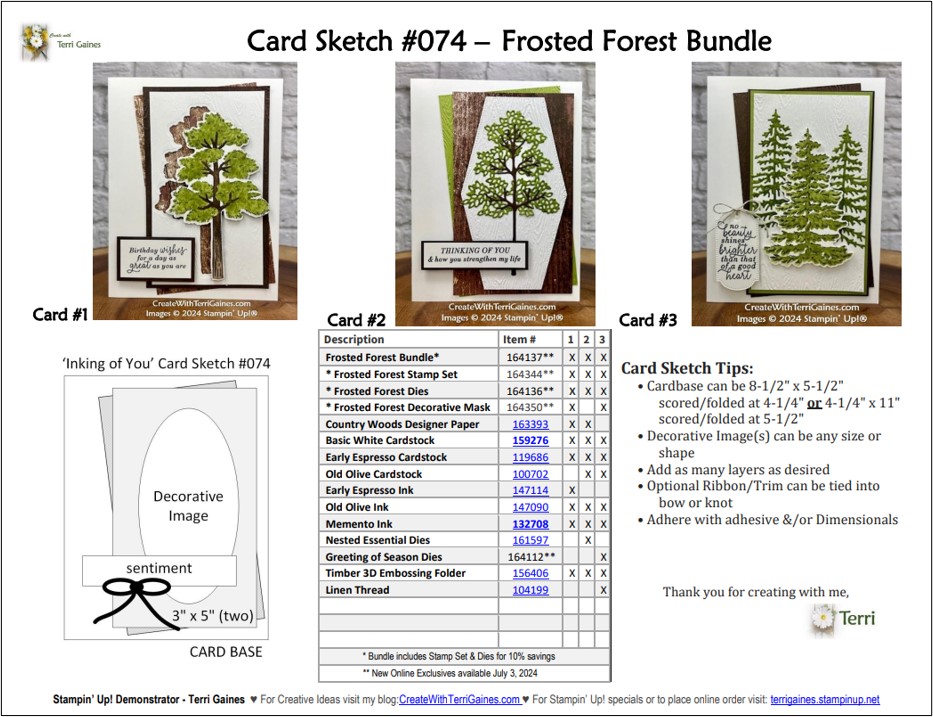 Frosted Forest Bundle Cards inspired by Card Sketch 074 with FREE PDF ...