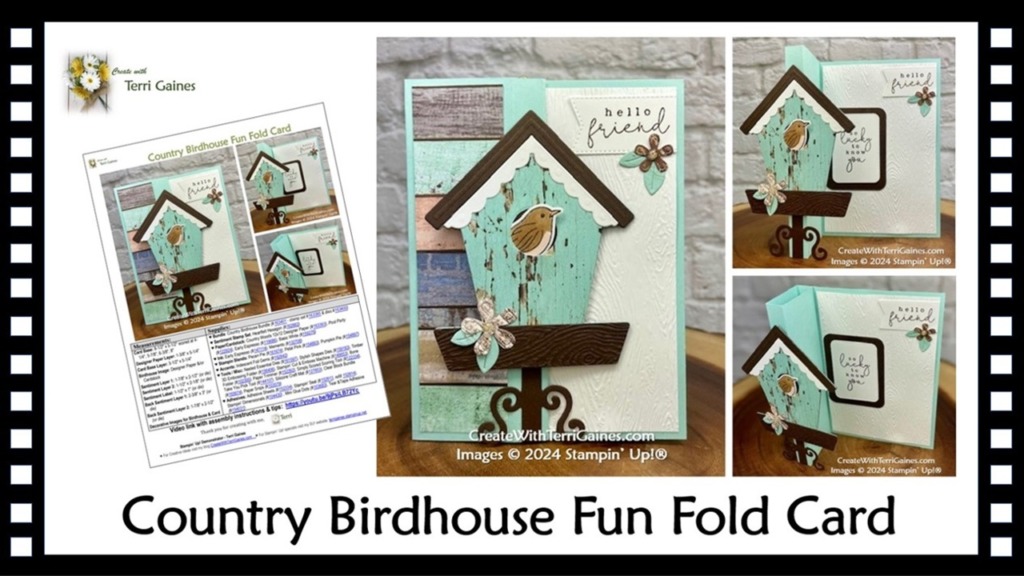 Country Birdhouse Fun Fold Card with FREE PDF Project Sheet & Video ...