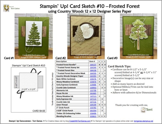 Frosted Forest Cards inspired by Stampin' Up! Card Sketch 10 - FREE PDF ...