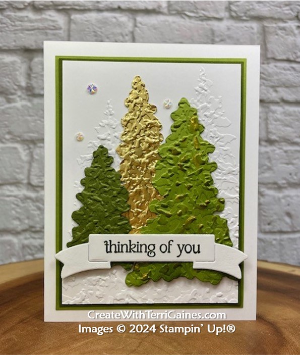 Peaceful Evergreens Card with Gold Metallic Enamel Highlights - Video ...