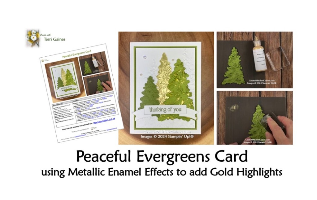 Peaceful Evergreens Card with Gold Metallic Enamel Highlights - Video ...