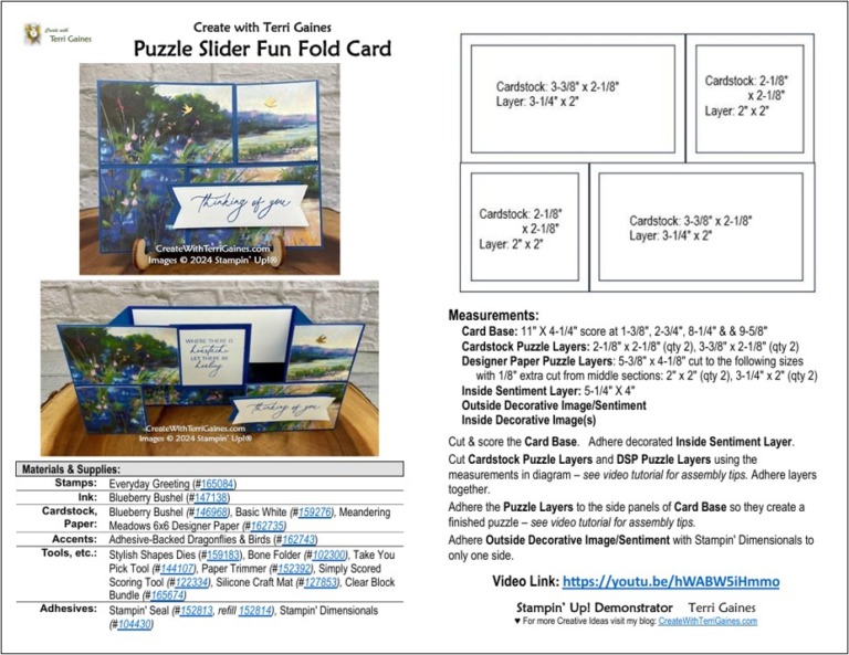 Puzzle Slider Fun Fold Card using Meandering Meadows Designer Paper ...