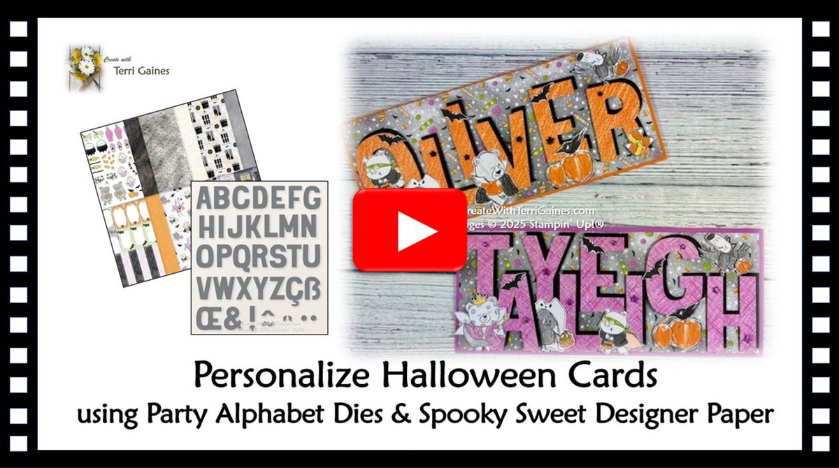 Personalize Halloween Card Tutorial using Party Alphabet Dies & Spooky ...