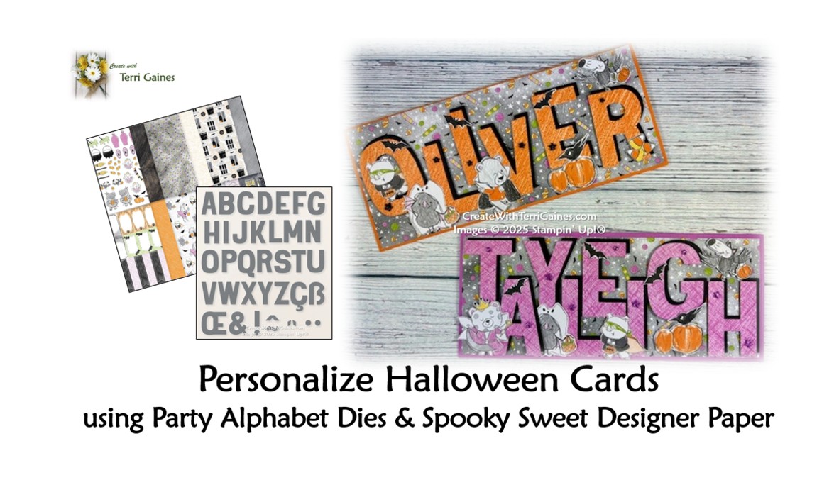 Personalize Halloween Card Tutorial using Party Alphabet Dies & Spooky ...