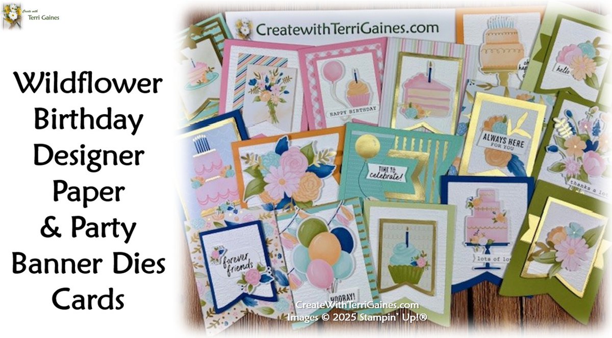 16 Wildflower Birthday Specialty Paper & Party Banner Dies Cards ...